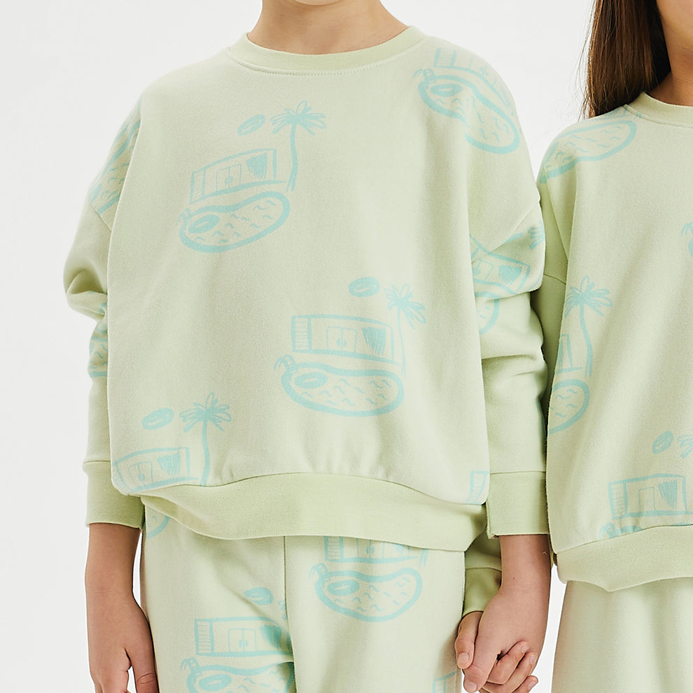 Pool House Lime Drop Kids Sweater | Golden Children